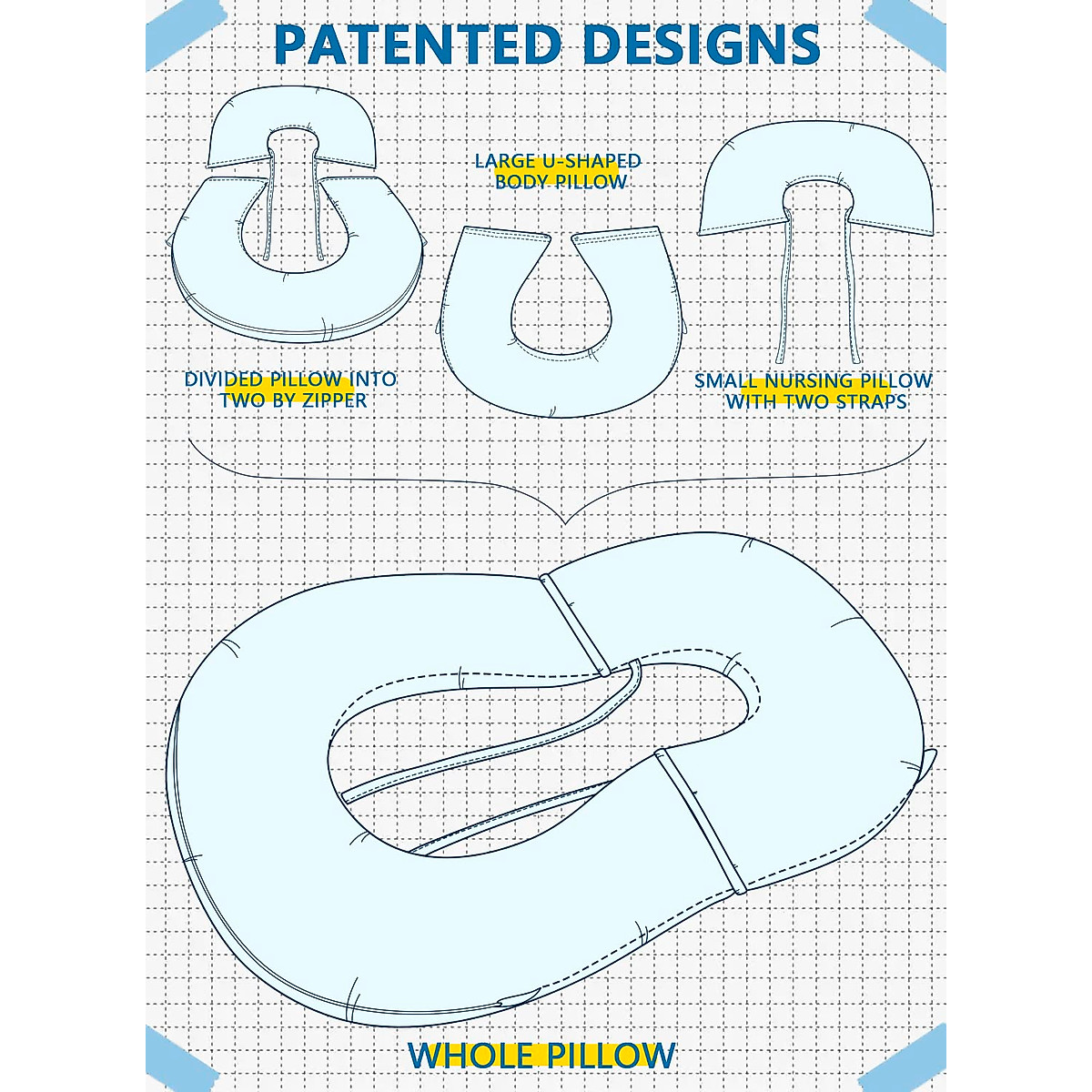 INSEN Reading Pillow, Back Pillow for Sitting in Bed for Reading, Nurse & Relax, Reading Pillow for Adults, Moms & Kids, Sit Up Pillow for Bed