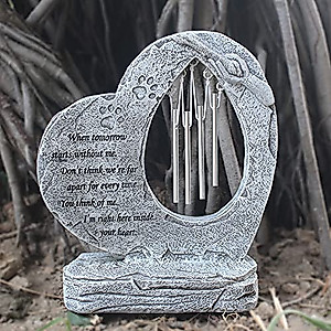 YLSMILE Pet Memorial Stones for Loss of Pet Gifts, Heart Shaped Paw Print Pet Memorial Gifts, Pet Grave Markers for Dog Memorial Gifts