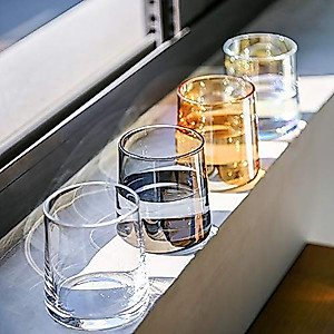 ALENXYA 4-piece Whiskey Glass, Nordic Crystal Glass,Cocktail Glass,Vintage Scotch Glass,Juice Glass Coffee Cup,Tea cup,8.11Oz