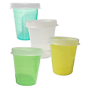 Tupperware Minis Midgets Storage Containers Set of 4 Yellow Teal Clear Green