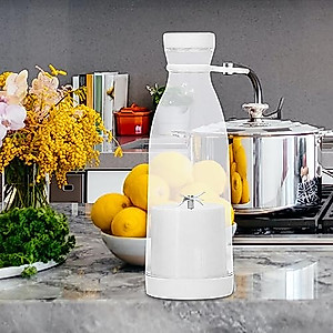 ＫＬＫＣＭＳ Electric Juicer Juice Mixer Office Kitchen Hiking Home Juicer Cup with Lids Personal Travel Blender for Outdoor Smoothies Shakes Watermelon, White