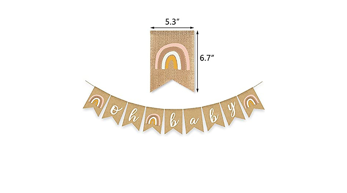 Boho Rainbow Baby Shower Banner - Gender Neutral Nursery Decor