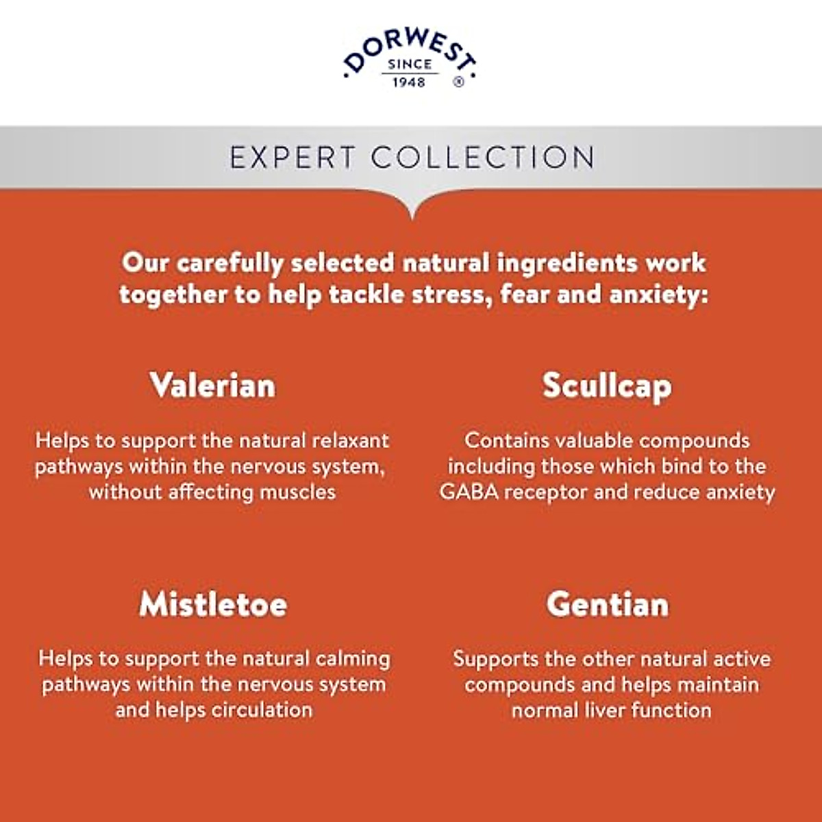 Dorwest Herbs Scullcap and Valerian Tablets for Dogs and Cats 100 Tablets