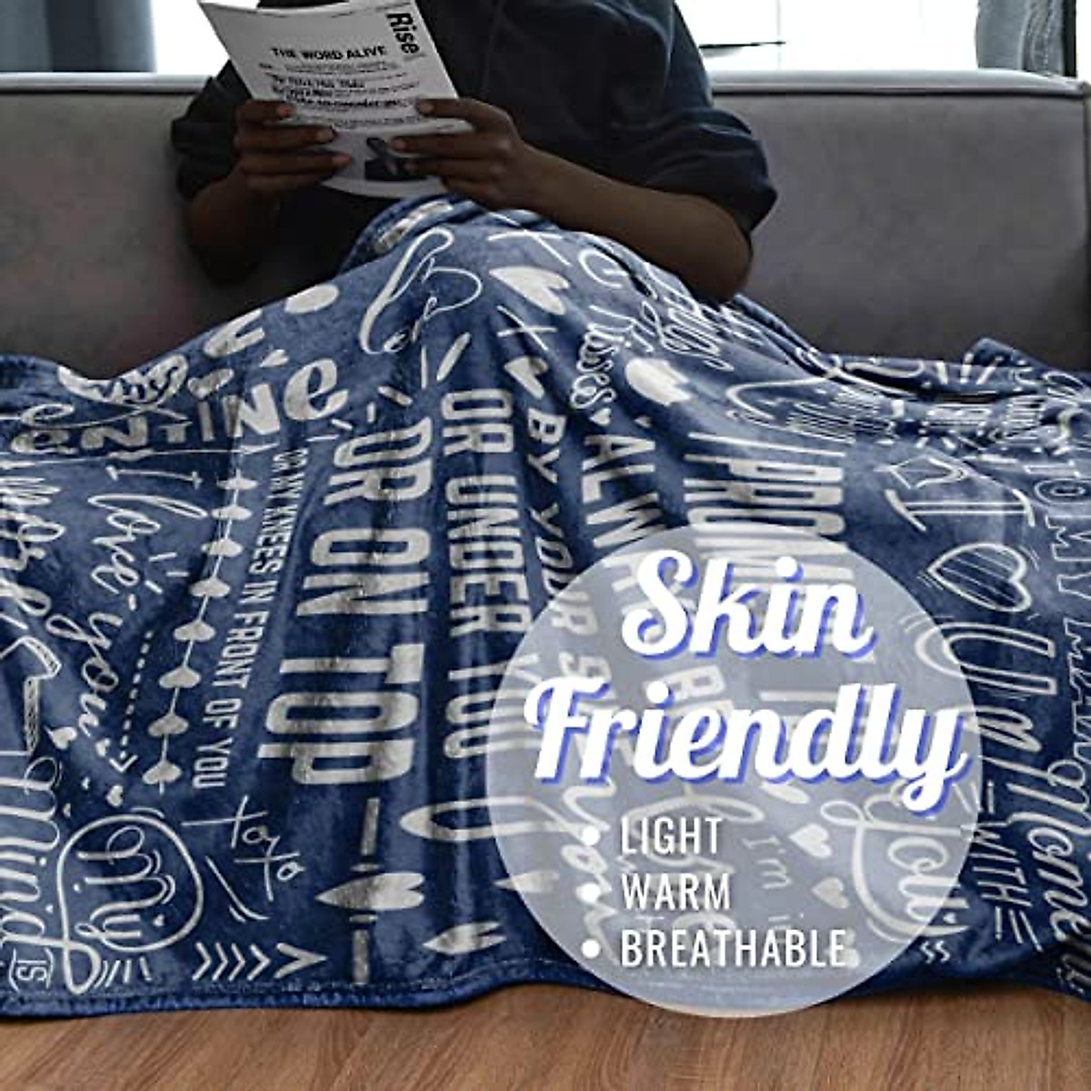 Boyfriend Gifts, Boyfriend Blanket, Funny Flannel Blanket for Boyfriend, Soft Throw Blanket for Him, BF, Man, Lovers 50 x 65 Inches - Blue