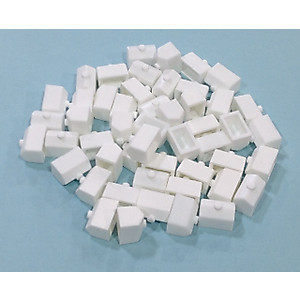 Plastic Houses: White Color Board Game Replacement House (Colored Miniature Town & City Buildings, Board Game Playing Pieces) | 50 Pieces
