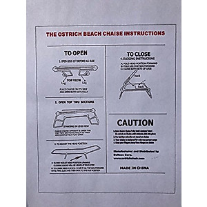 Ostrich Deluxe Chaise Lounge Chair - with Large Storage Bag