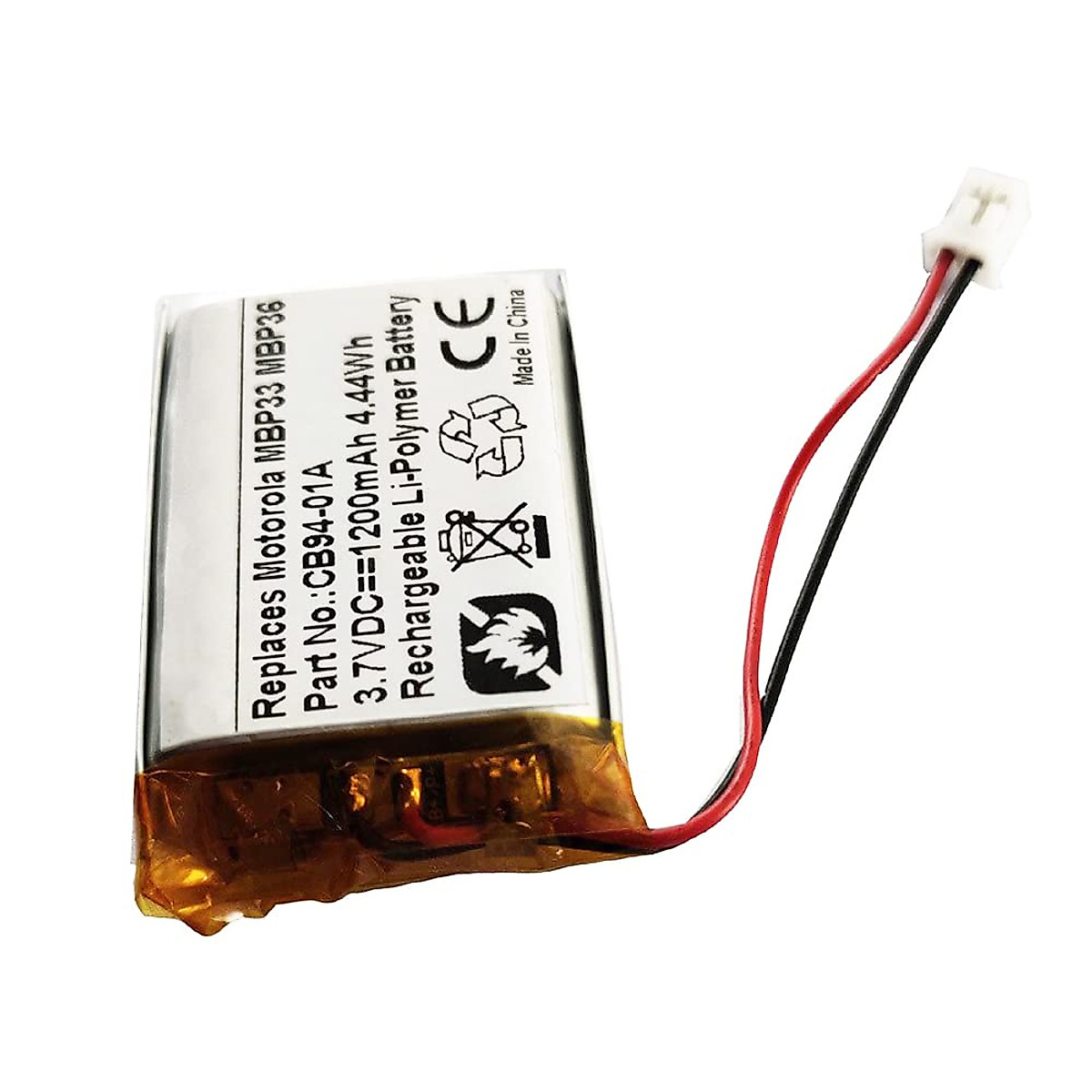 MPF Products 1200mAh TFL3X44AAA900, CB94-01A Battery Replacement Compatible with Motorola MBP18, MBP25, MBP26, MBP33, MBP34, MBP36, MBP36PU, MBP41, MBP41PU, MBP43, MBP43PU Baby Monitors