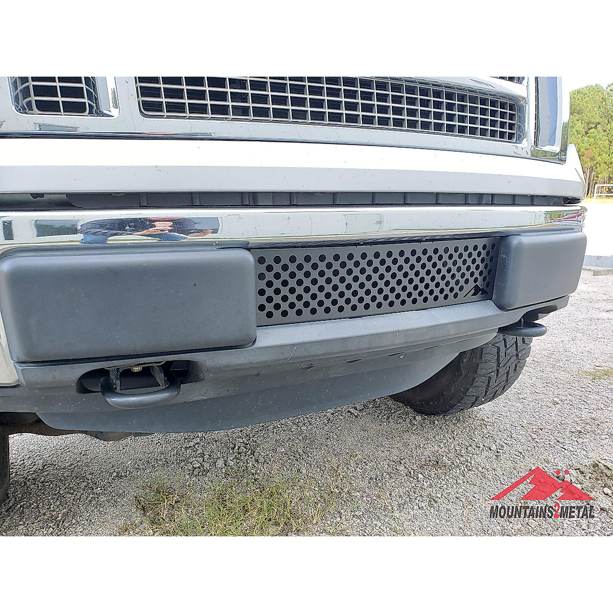 Mountains2Metal Bullet Holes Powder Coated Black Stainless Steel Bumper Grille Insert Compatible with 2009-2014 Ford F-150 M2M #100-310-1