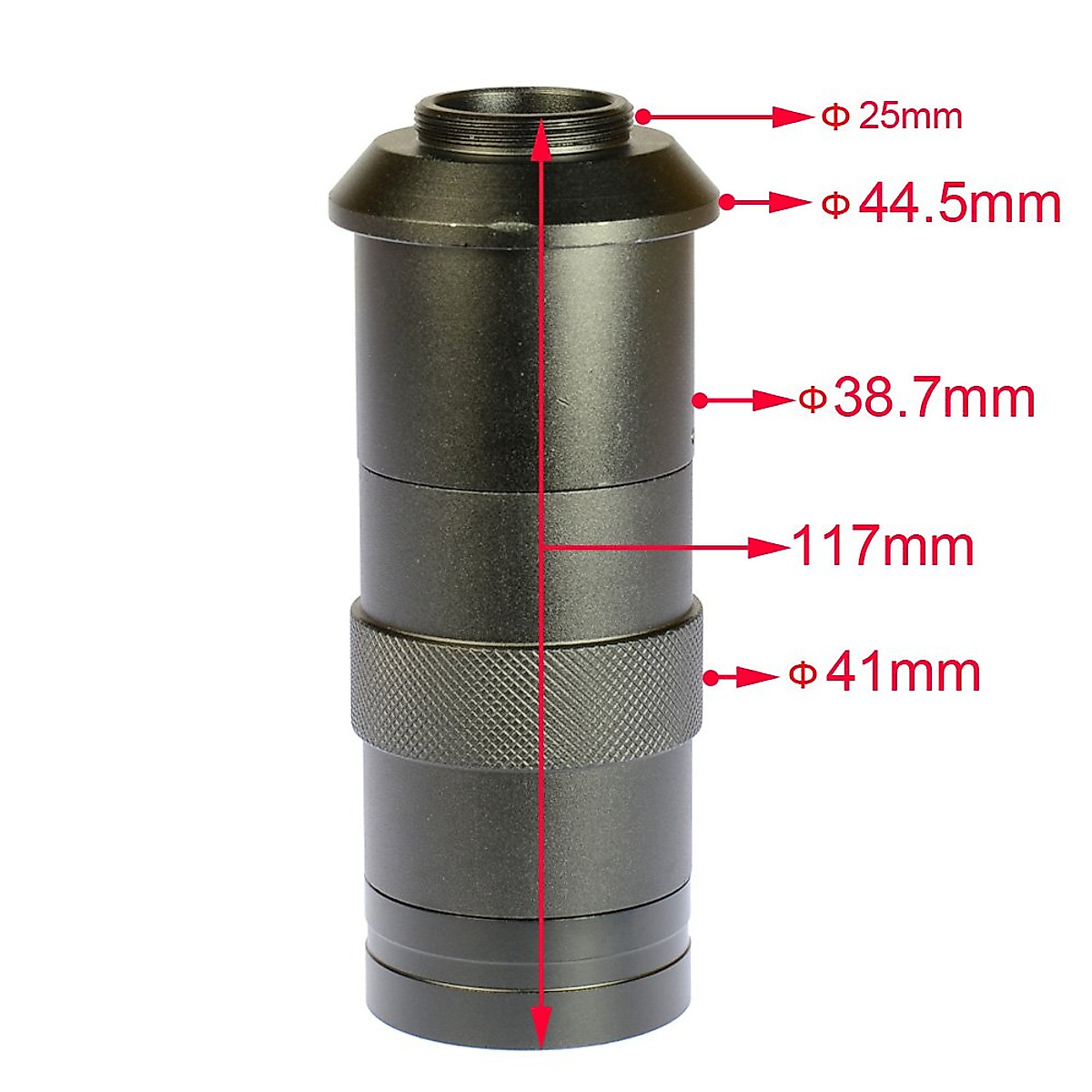 Monocular 8x-100x 43mm-150mm C-Mount Zoom Glass Lens for Industry Lab Microscope Camera