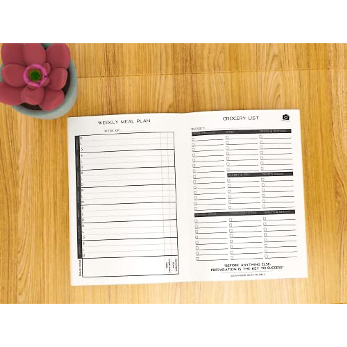 Graceful By Design's Weekly Meal Planner and Grocery List Notebook