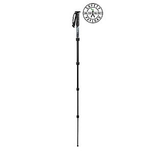 Manfrotto Element MII MMELMIIA5BK, Lightweight 5-Section Aluminium Travel Camera Monopod, with Wrist Strap, Rubber Grip, Twist Locks, Load up 15kg, for Compact Cameras, Mirrorless, DSLR, Black