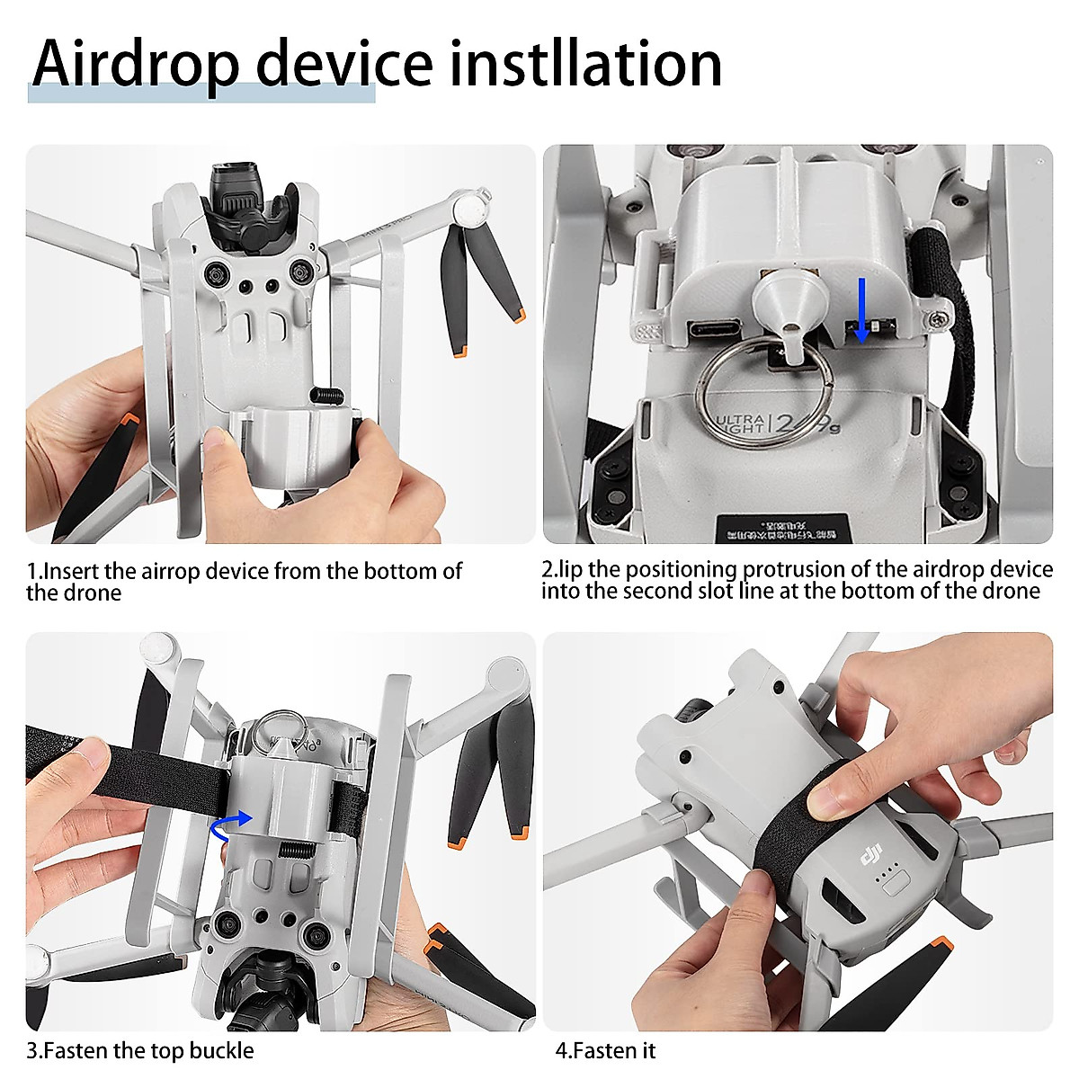 Drone Airdrop System Universally Release Device Payload Clip Airdropper Fish with Bait Ring Thrower for DJI mavic mini3/mini2 /Air2/Air2S/Mavic 3/Mavic 2 /spark Accessories (Drone Airdrop System)