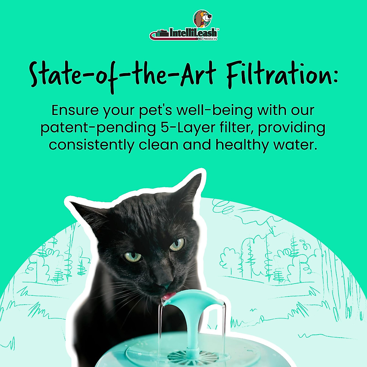 Purrfect Water Fountain Filter Set: 5-Layer Filter and Sponge Filter