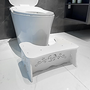 Squatting Toilet Stool for Adults, Poop Stool for Squatting Posture, Sturdy Toilet Step Stool, Steps Squat Stool Detachable Wood-Plastic Composites, Environmentally Friendly Materials, Easy to Wash