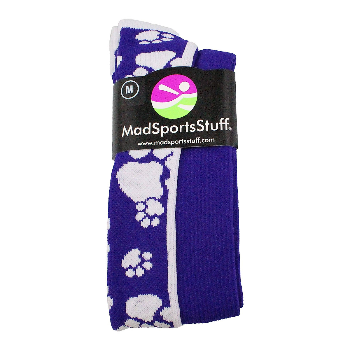 Crazy Socks with Paws Over the Calf (Purple/White, Medium)