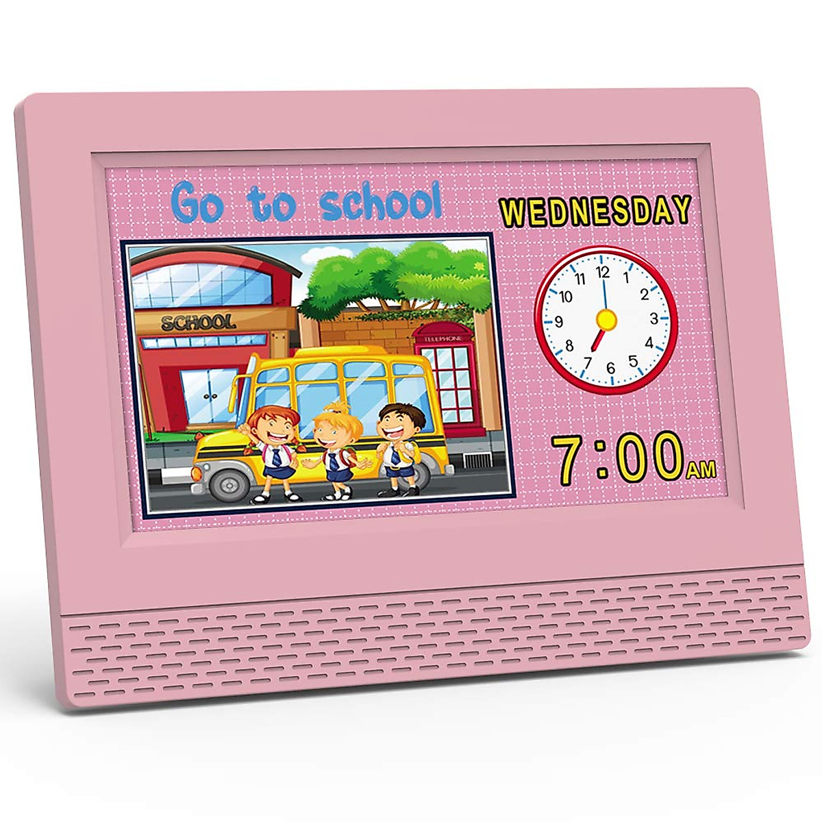 Kids Digital Alarm Clock Colorful, 7" Large LED Time Display Children's Sleep Trainer, Eye-Caring Digital Clock for Girls Boys Bedrooms Bedside, 17 Alarm Clock Settings Easy to Use Kids Birthday Gift