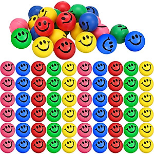 100 Pieces Mini Smile Face Stress Balls Funny Stress Ball Be Happy Foam Soft Colored Smile Ball Toys for Adults 1.2 Inch Stress Relief Balls for Stress Anxiety(Assorted Colors)