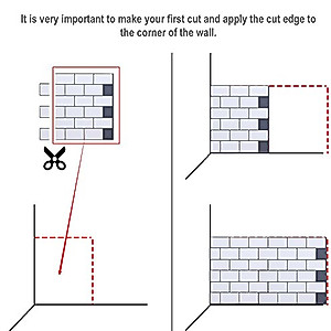Art3d 10-Sheet Peel and Stick Backsplash, 12 in. x 12 in. Subway 3D Wall Panels, Mono White with Gray Grout