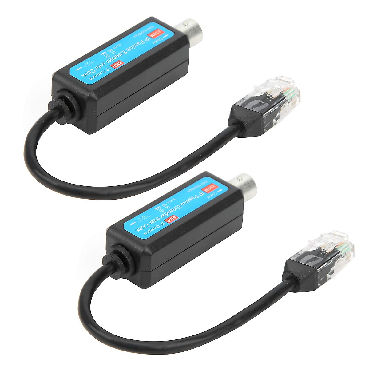 1 Pair Passive Ethernet Extender Over Coax IP Passive Extender Ethernet Over Coax Plug and Play Over for Web Camera