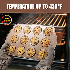 Joho Baking Nonstick Muffin Pan, Mini Cupcake Pan Set, Muffin Tins for Baking, 2 Pack, 12-Cup and 24-Cup, Gold