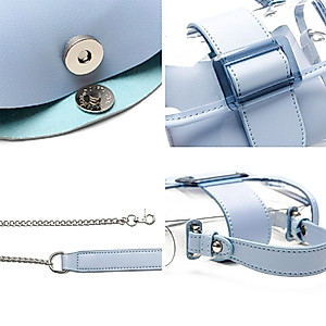 Women Clear Handbag Purse 2 in 1 Chain Shoulder Crossbody Bag Top-handle PVC Transparent Tote Satchel Tote Bag, Green