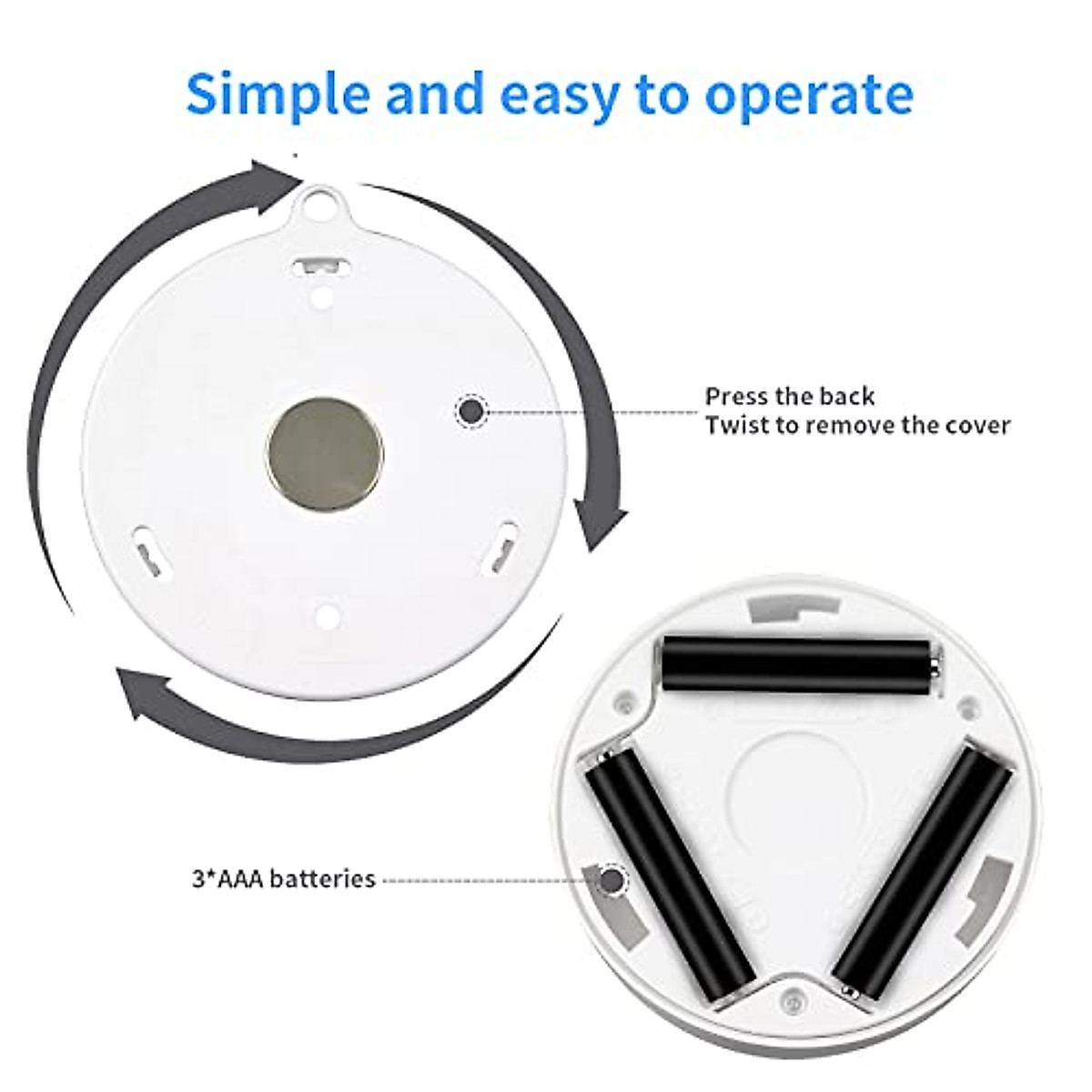 Otai, Motion Sensor Light Warm White, Searik Battery Powered LED Night Light Safety Light Ladder Light Cabinet Light downstairs, Bathroom, Closet, Corridor, Bedroom, Kitchen, Path, 1 Set