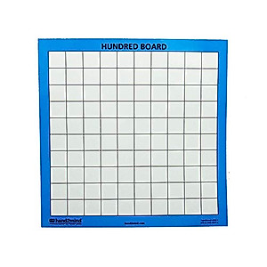 hand2mind Laminated Hundred Boards, 100 Chart for Classroom, Double Sided Number Charts for Classroom Wall, Teacher Supplies, Classroom Supplies, Dry Erase Poster, 100s Chart (Set of 10)