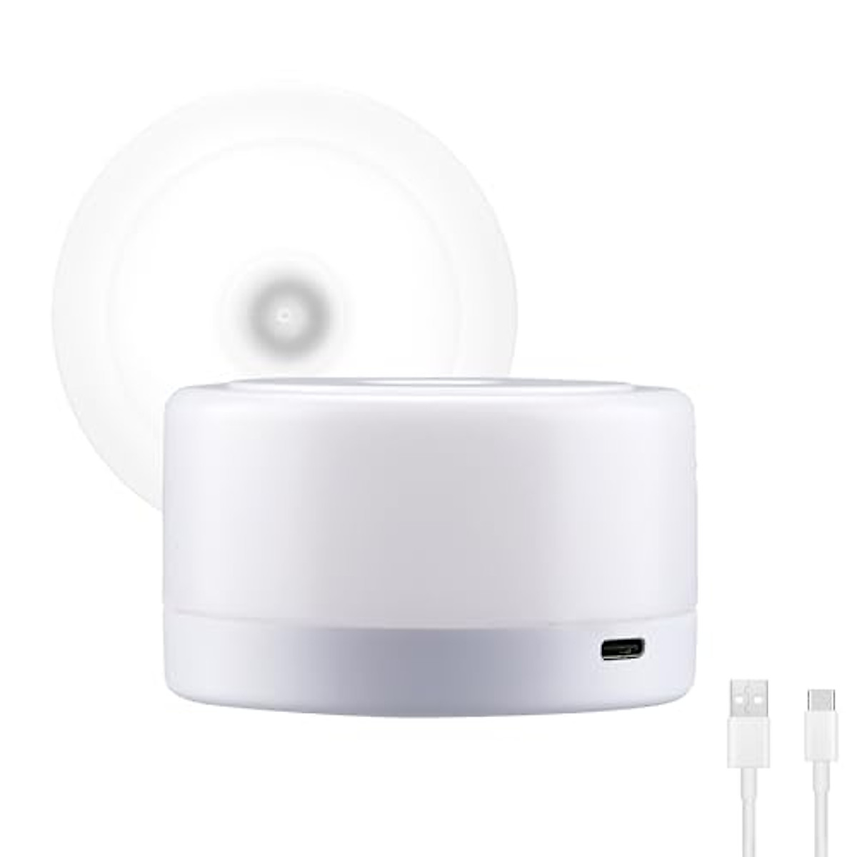 S SELDORAUK Touch Night Lights for Kids with Dimming Function, Rechargeable Baby Nursery Night Light, Dimmable Bedside Lamp for Breastfeeding and Sleep (White, 2Pack)