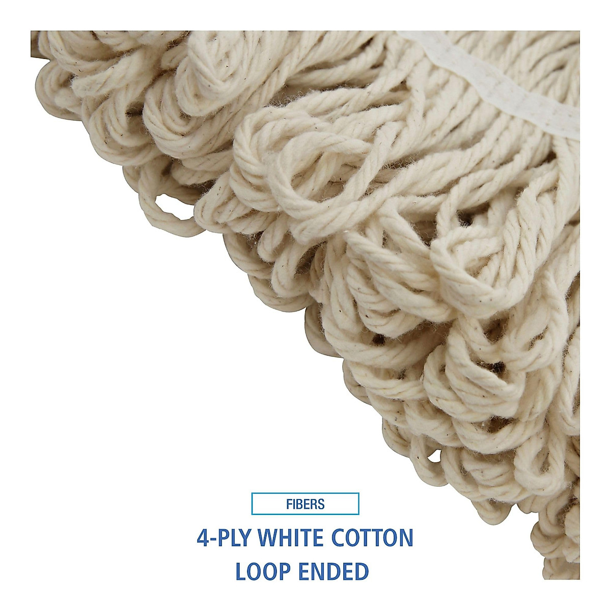 Boardwalk UNS 824C BWK824C Mop Head, Lie-Flat Head, Cotton Fiber, 24 oz, White (Pack of 12)