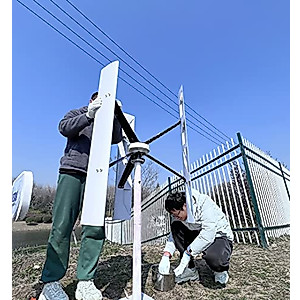 800W 48V Wind Turbine Generator VAWT 3 Blades Vertical Axis Wind Turbine Kit 2m/s Low Wind Speed Starting Wind Power Generator with MPPT Charge Controller for Off Grid System to Charge Battery