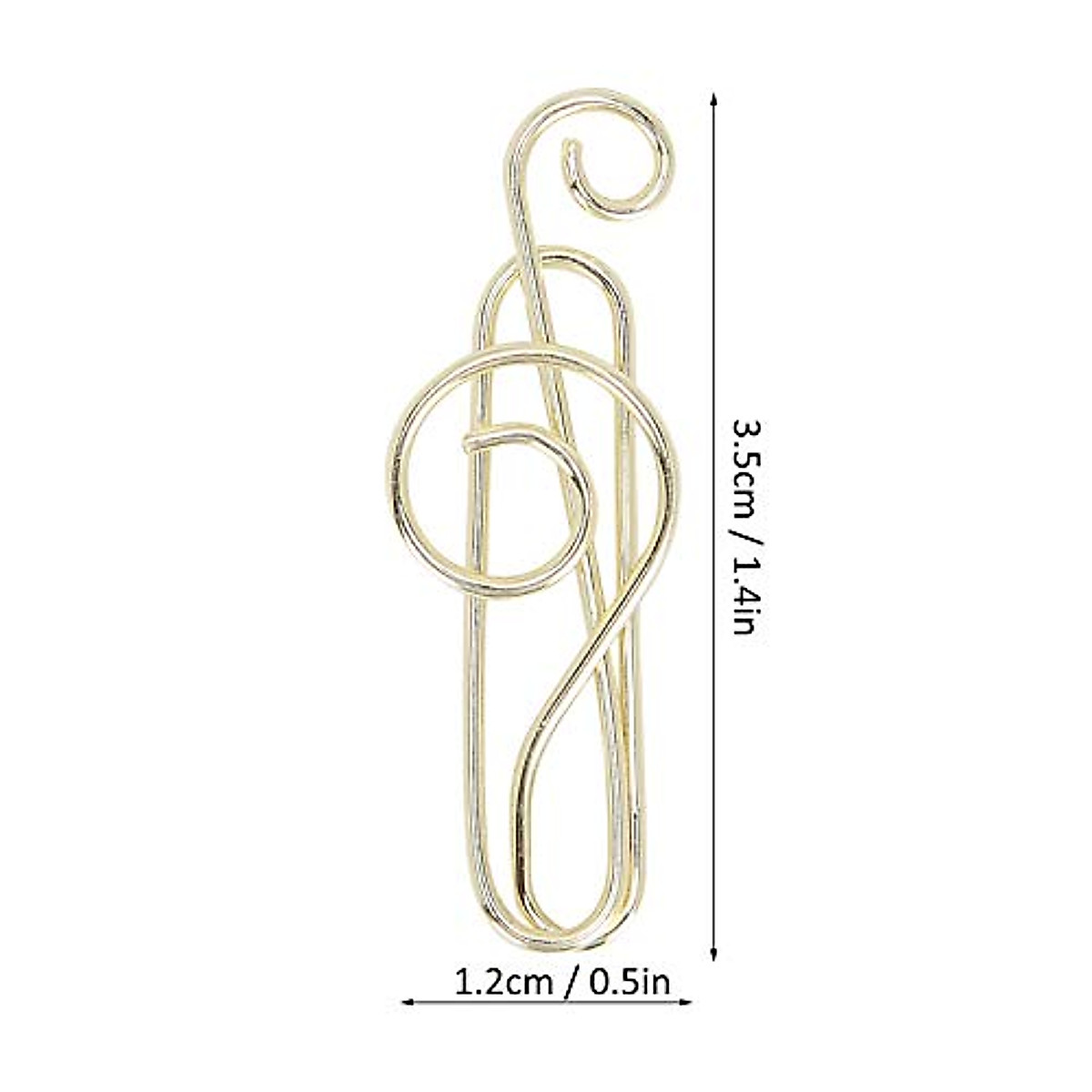 20Pcs Musical Note Paperclip Metal Iron Wire Notebook Agenda Folder Special Shaped Paper Clips for Bookmark Organize Home Office School(golden)