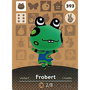 Nintendo Animal Crossing Happy Home Designer Amiibo Card Frobert 393/400 USA Version