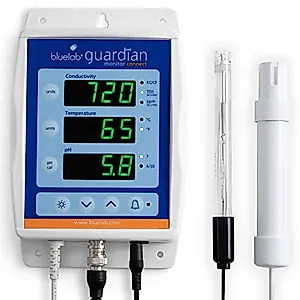 Bluelab MONGUACON Guardian Monitor Connect for pH, Temperature, and TDS in Water with Data Logging (Connect Stick not Included), Nutrient Meter for Hydroponic System and Indoor Plant Grow White