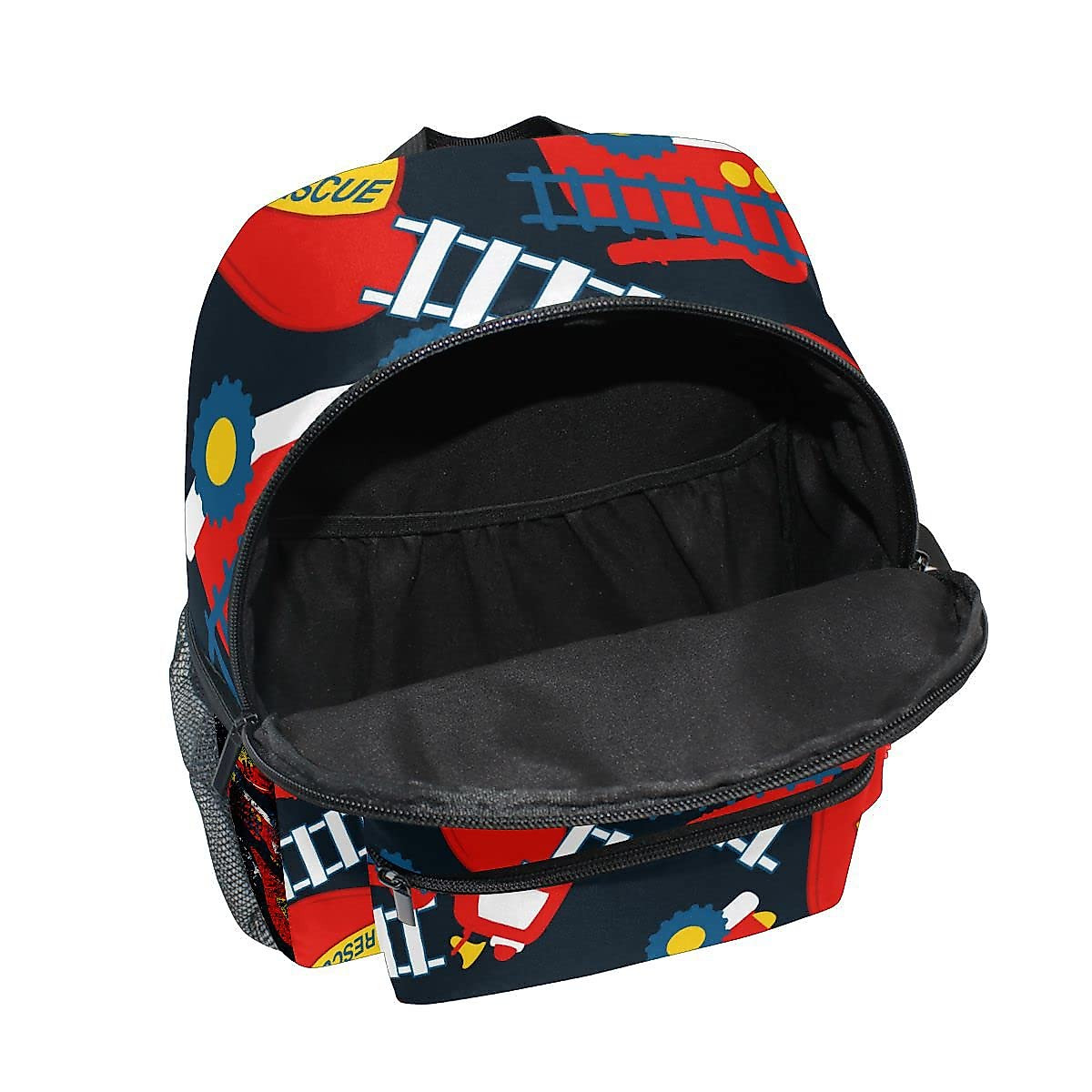 Glaphy Custom Kid's Name Backpack, Red Fire Truck Car Cute Toddler Backpack for Daycare Travel, Personalized Name Preschool Bookbags for Boys Girls