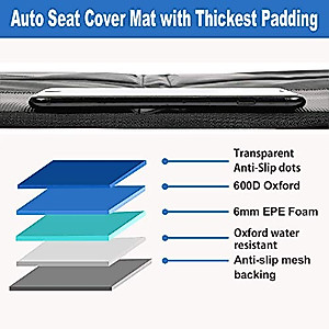 INFANZIA Car Seat Protector,Carseat Protectors for Child Baby Car Seat,Carseat Seat Protector for Leather Seats,Durable,600D Fabric,Reinforced Non-Slip Dots & 3 Mesh Pockets for Handy Storage