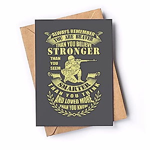 Motivational card for soldier, veteran with envelope | A great inspirational card to show appreciation for a militar on a special day (Birthday, retirement, graduation.)