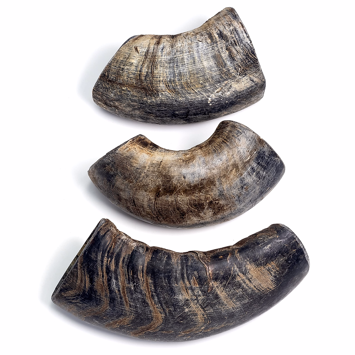 Durkha Horn: Long Lasting 100% Natural Water Buffalo Horn Dog Chews, Dog Treats, Bone, Dog Toys (Small (3 CT/Min. 3 OZ))