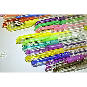 ArtQ Gel Pen Set of 24 Glitter/Neon/Metallic & Pastel Great Coloring | Draw Sketch Doodle Art | Personalize Greeting Cards | Fun Creative Gift