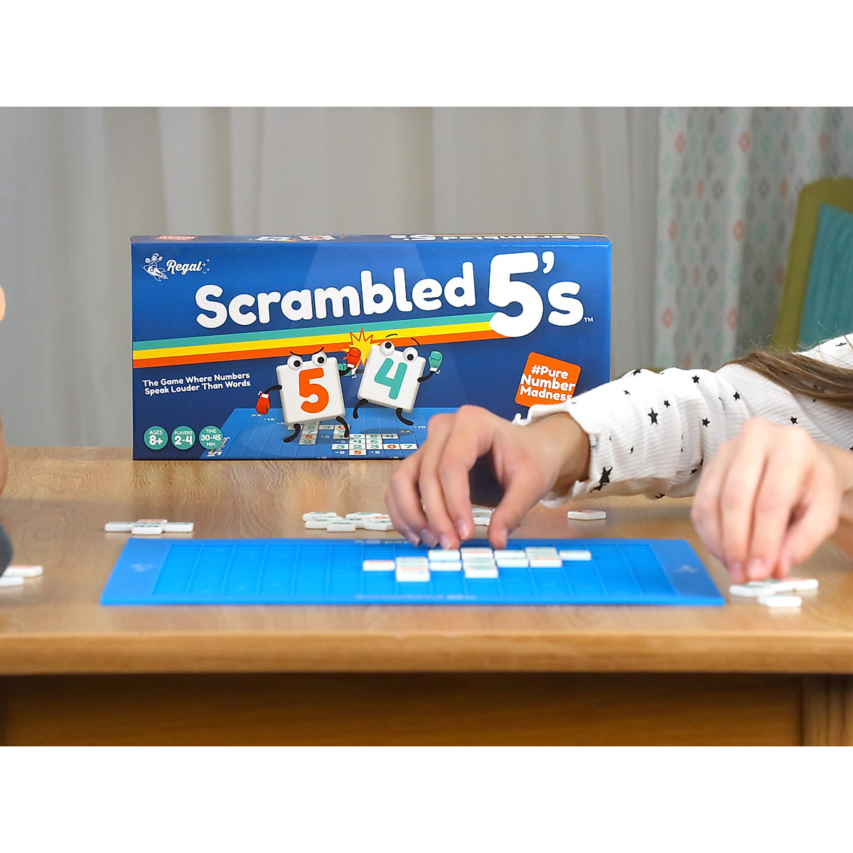 Regal Games - Scrambled 5â€™s - Fun Family-Friendly Math Game - Includes Silicone Game Mat - Ideal for 2-4 Players Ages 8+