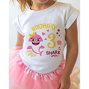 Luke and Lulu Baby Shark Birthday Outfit Girl Collection - 1st Birthday - 2nd Birthday - 3rd Birthday Girl