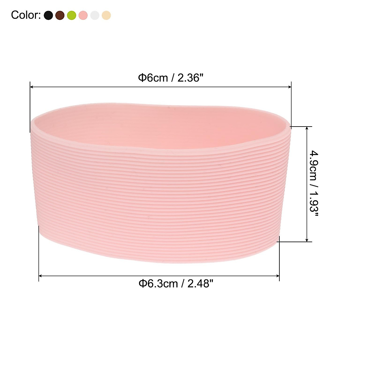 uxcell 6Pcs Coffee Cup Sleeve, Silicone Cup Sleeve Non-slip Glass Water Bottle Mug Sleeves Multicolor