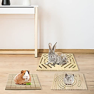 Litewoo Rabbit Scratching Pad Molar Board Natural Wooden Rabbit Teeth Chew Toys for Bunny Chinchilla Guinea Pig Rabbit Antiskid Edible Natural Wood Board