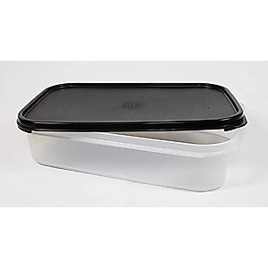 Tupperware Modular Mates Rectangle 1 Black Seal Holds 8 1/2 Cups