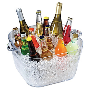 Prodyne Big Square Party Beverage Tub, Clear
