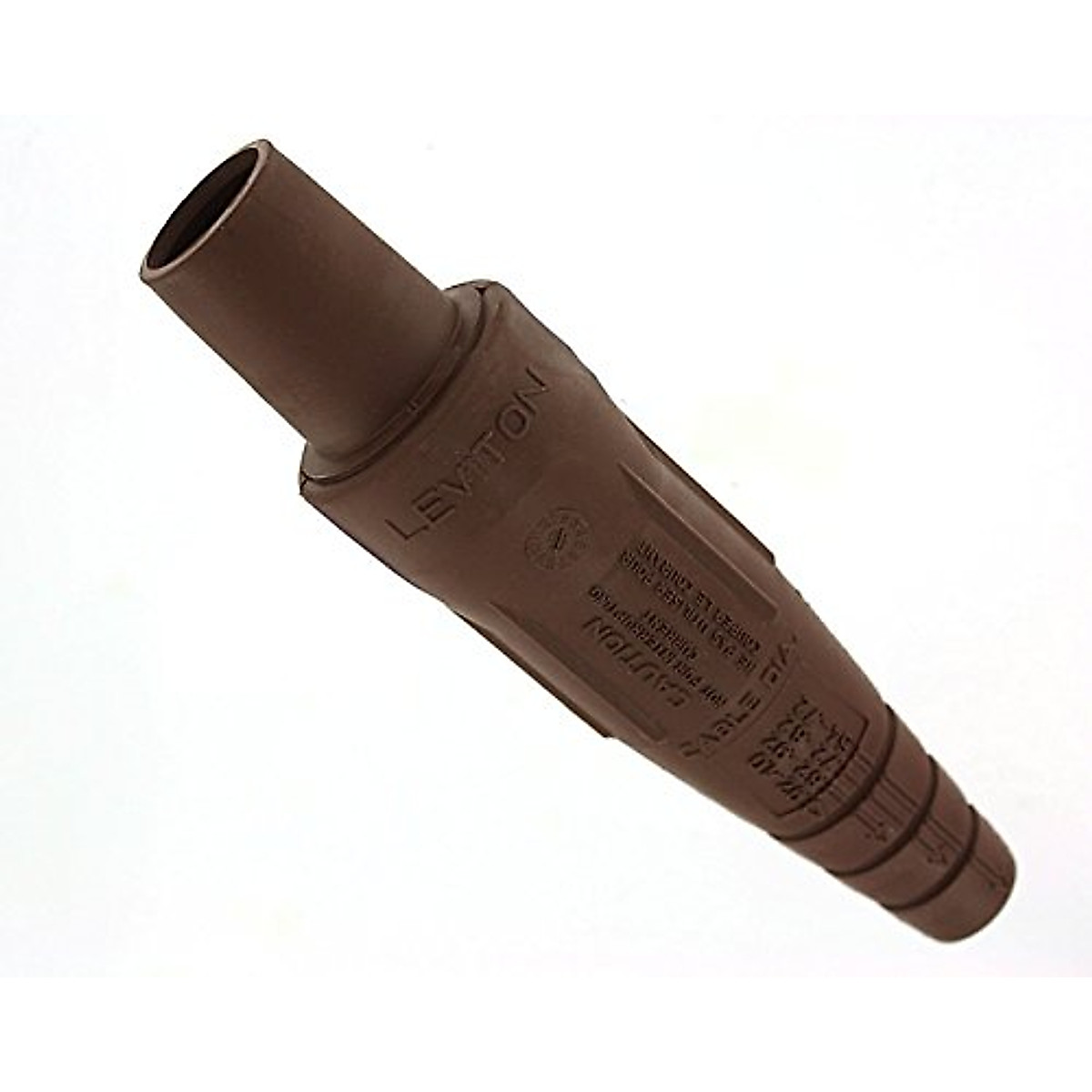 Leviton 16D33-UH 16-Series Taper Nose, Female Plug, Contact, Double Set Screw Termination, Brown