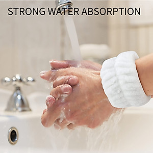 YARIEW 9Pcs Spa Headband and Wrist Washband Set, 3 Pieces Makeup Facial Face Wash Headband Head Bands and 6 Pieces Wrist Bands for Washing Face Terry Cloth Headbands for Women and Girls (Set 2)