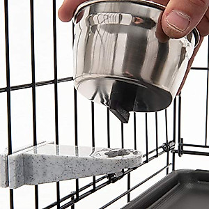Lixit Quick Lock Stainless Steel Cage Bowl for Dogs, Silver, 10 Ounce (0711)