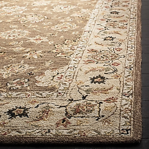 SAFAVIEH Chelsea Collection Accent Rug - 3'9" x 5'9", Brown & Ivory, Hand-Hooked French Country Wool, Ideal for High Traffic Areas in Entryway, Living Room, Bedroom (HK505B)