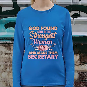 Unique Secretary Gifts for Strong Women Perfect for Gods Chosen Black and Muticolor Unisex Long Sleeve T Shirt