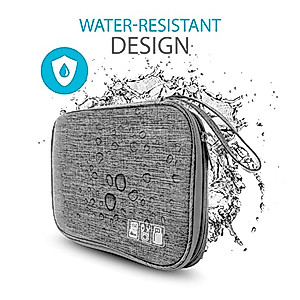 ToolBay Travel Essentials Cable Organizer Bag - Small Charging Cord Storage, Charger, Cables, Cord Storage and Accessory Bag, Grey, for Travel, Work and School (Grey)